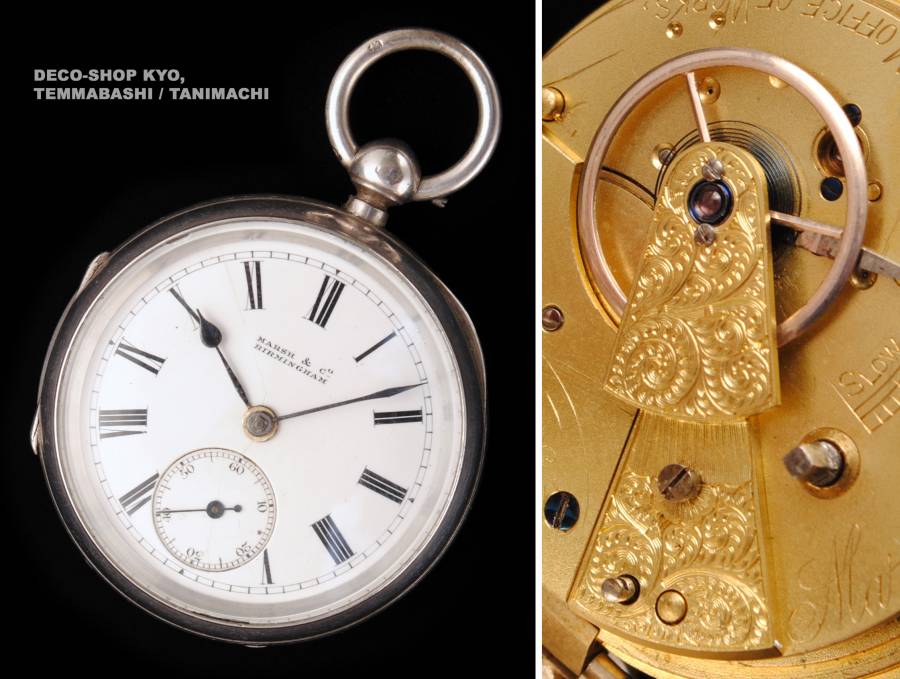 日本代購代標第一品牌【樂淘letao】－英国1894年・金無垢テンプ&シャトン止め!!高級グレード・フュージ-ムーブメント!!大型50mm,120g・0.925銀無垢時計・鎖引き・清掃注油済み!!