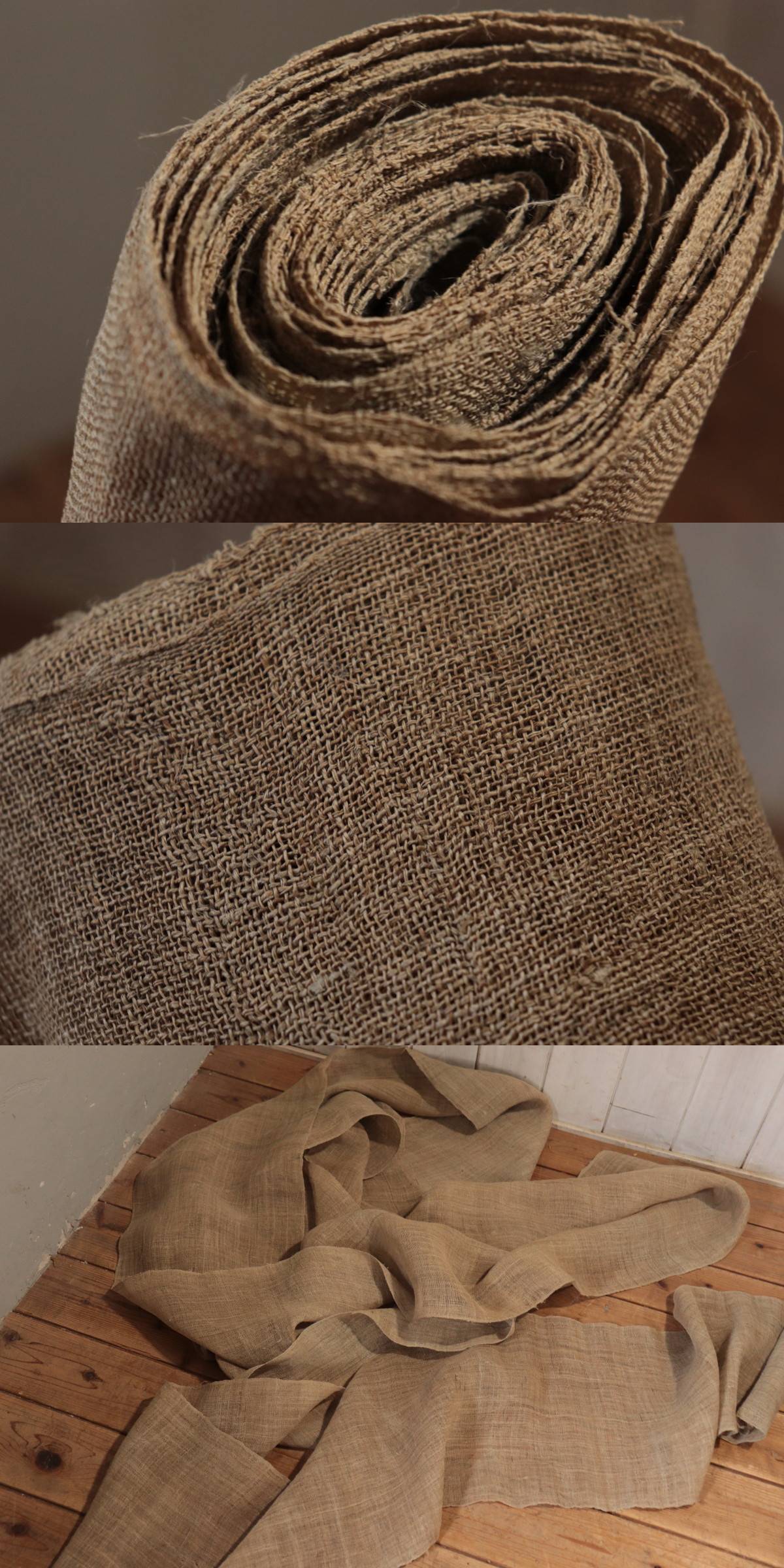 日本代購代標第一品牌【樂淘letao】－E154 麻反物/超長い/約9m/古布/和布/リメイク布/材料生地