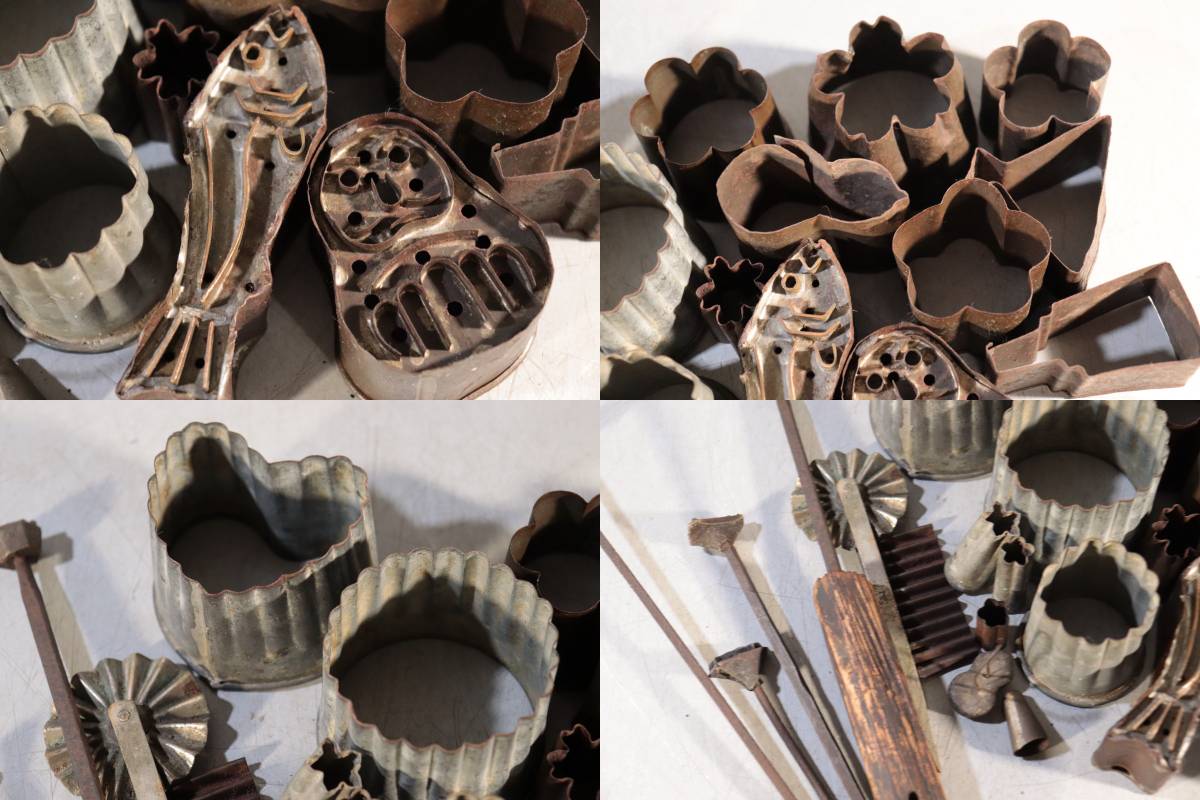 日本代購代標第一品牌【樂淘letao】－E179 古い菓子型色々まとめて/焼印/ブリキ/古道具/古雑貨/和菓子屋