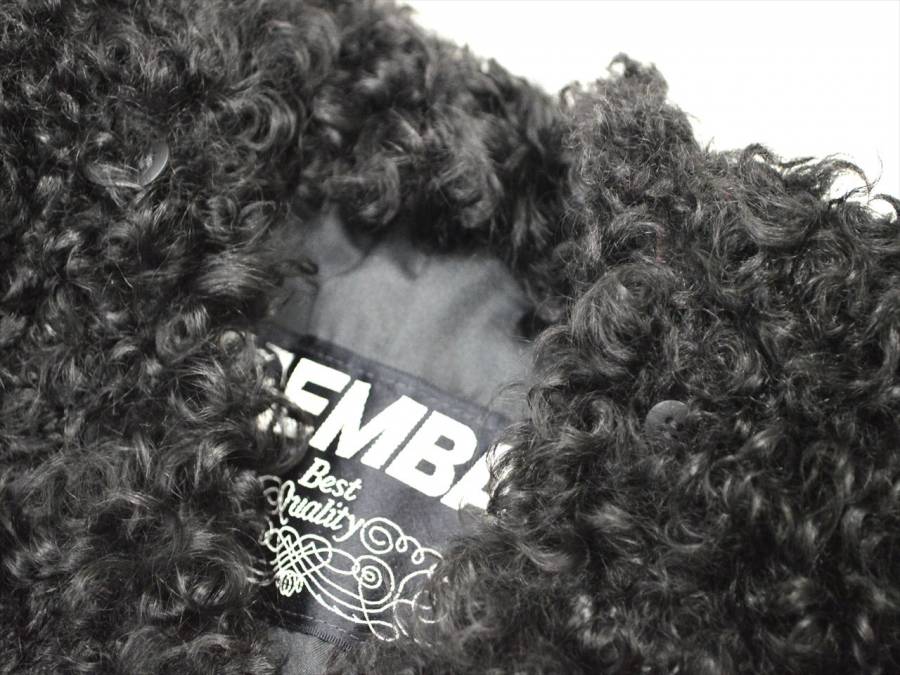 日本代購代標第一品牌【樂淘letao】－KM619 中古品 EMBA エンバ ファーカルガンプレート ショートコート/ジャケット ラムファー/毛皮 ブラック