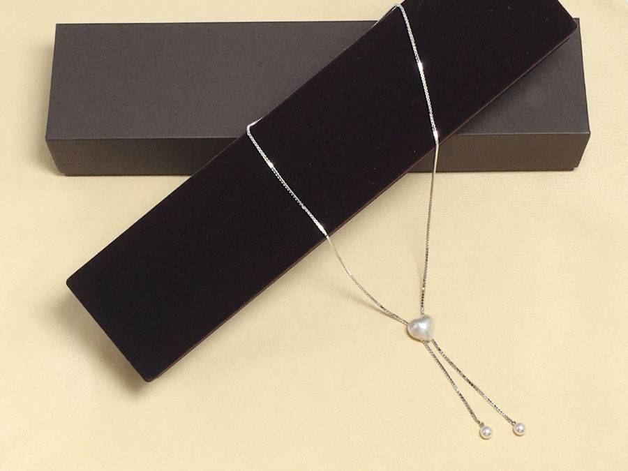 日本代購代標第一品牌【樂淘letao】－美品 TASAKI 田崎真珠 真珠 ハート型パール ネックレス チョーカー タサキマーク SILVER 925 シルバー 長さ約39cm 約6.6g