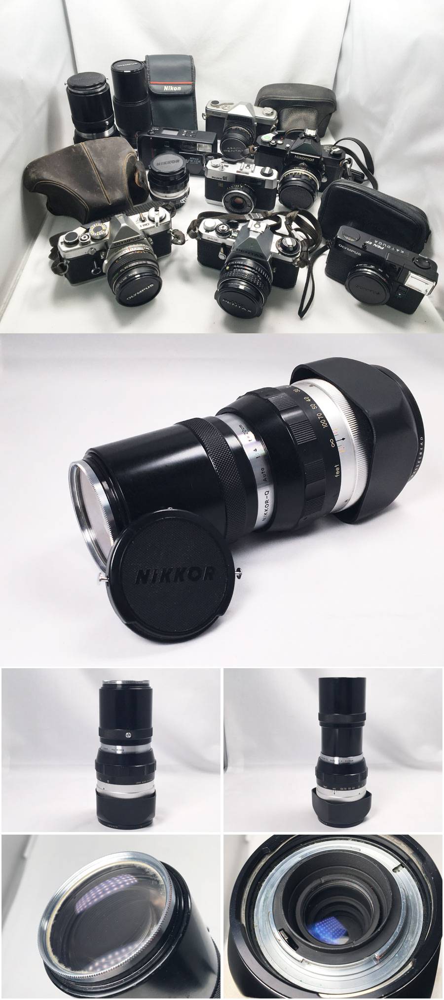 日本代購代標第一品牌【樂淘letao】－10-4 おまとめ10点 レンズ3点 カメラ7点 NIKKOR -Q PEN EF Nikomat オリンパス OM-1 ペンタックスKOWA ...
