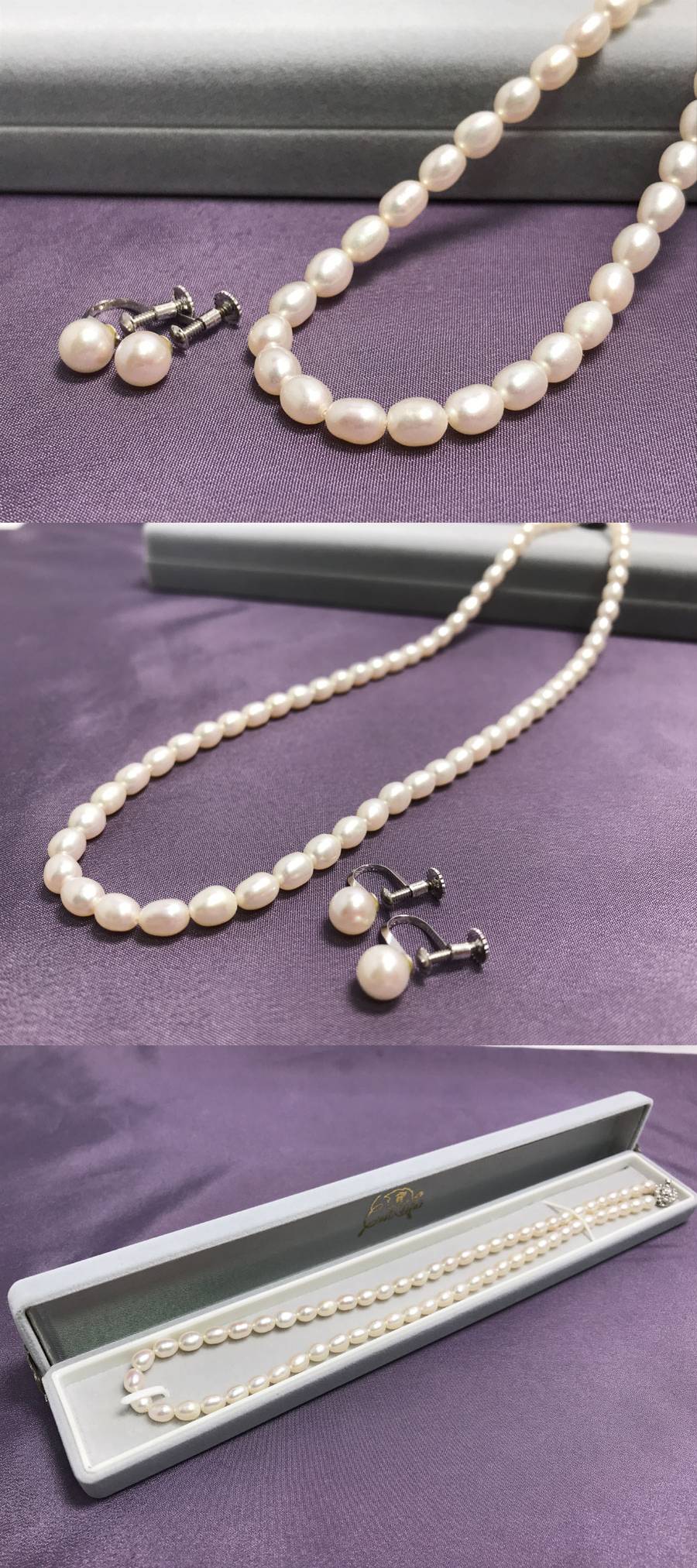 日本代購代標第一品牌【樂淘letao】－ 2点セット CEST BIEN 本真珠 パール ネックレス 珠5.5mm～6.1mm イヤリング 真珠 バロック ホワイト系 留め具(表記 ...