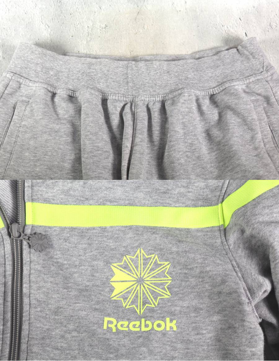 日本代購代標第一品牌【樂淘letao】－Reebok リーボック セットアップ グレー Lサイズ 長袖 パーカー ジッパー ショートパンツ 半ズボン メンズ スポーツ クリーニング済み