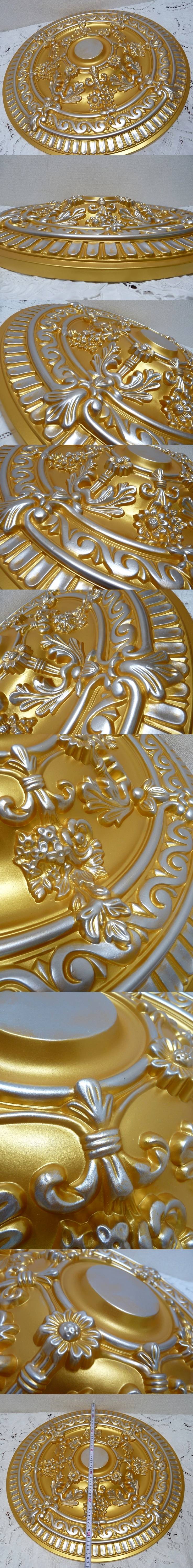 代購代標第一品牌－樂淘letao－(☆BM)[最終SALE]ゴールド＆シルバー ウォールオブジェ①円形 直径66㎝ レリーフ アート 壁付 デコレーション ギリシャ調 レトロ パネル