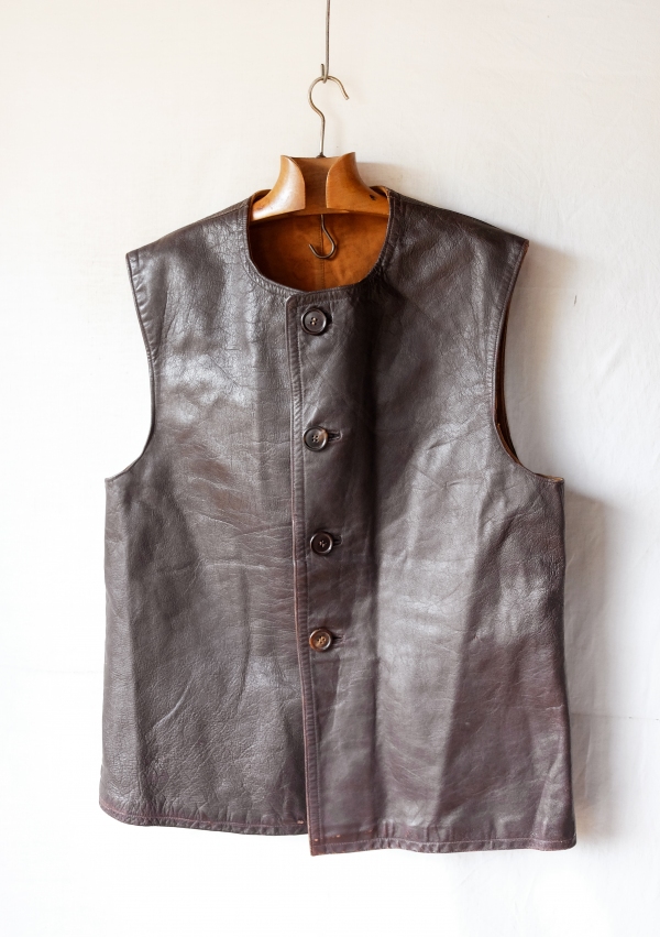 日本代購代標第一品牌【樂淘letao】－1950's ヴィンテージ オランダ軍 MvO レザージャーキン ベスト 50s ワークジャケット モーターサイクル ライダース