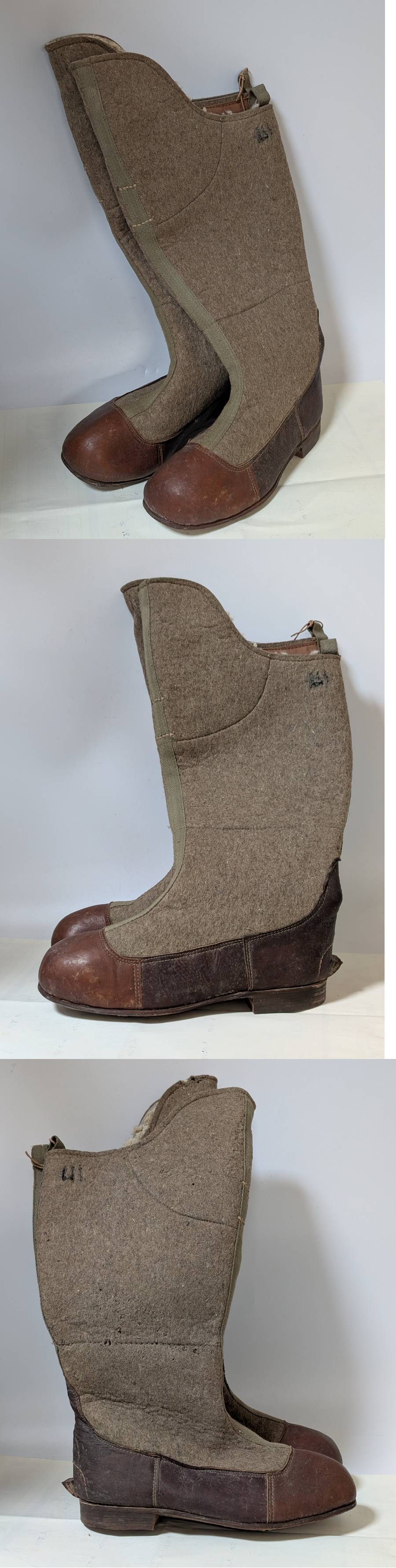 日本代購代標第一品牌【樂淘letao】－82 ブーツ 九六式 未使用 防寒長靴 昭和十八年製 陸軍 フェルト靴 軍装品 軍隊 戦前 支那事変 満州 カーキ